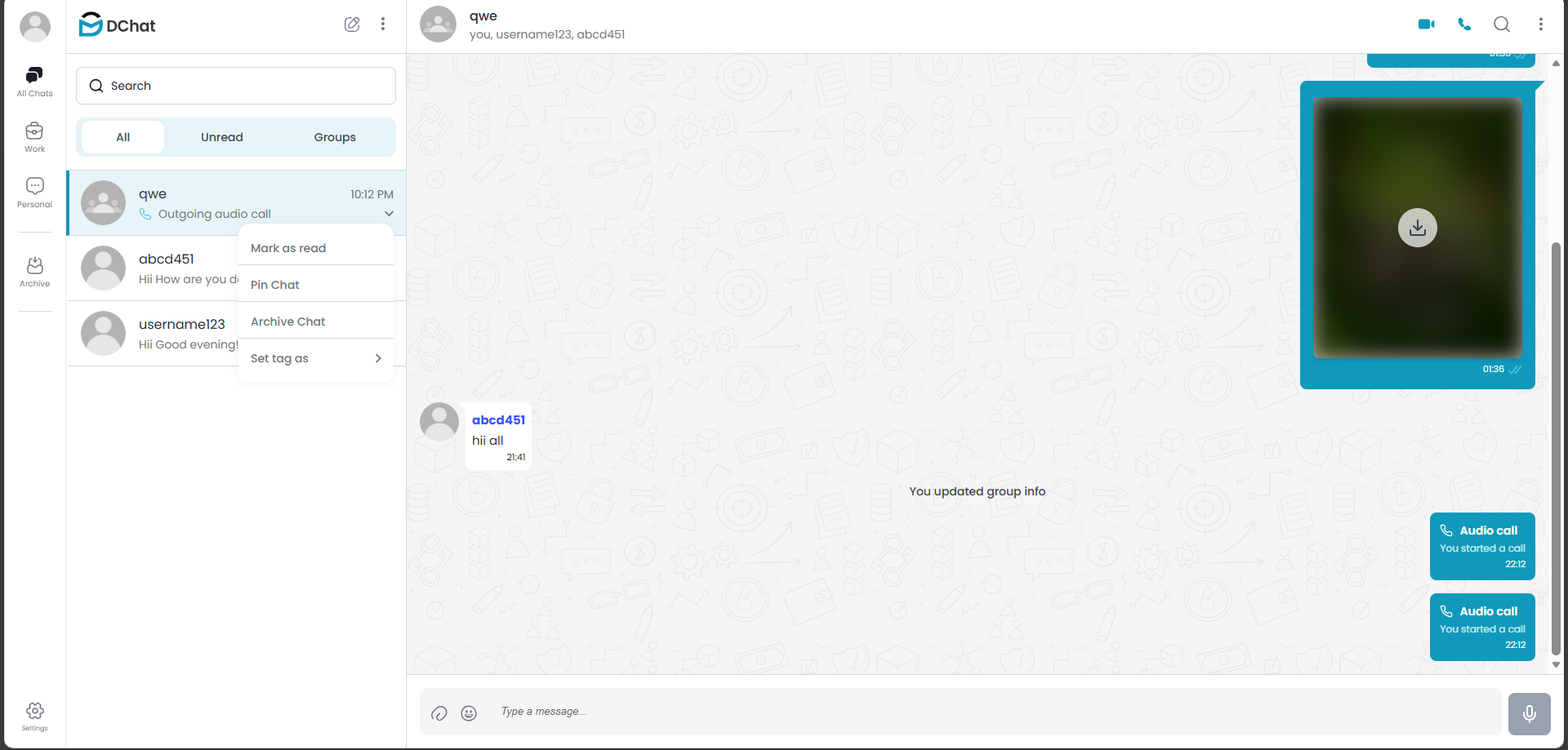 Archive/Unarchive Chats in DChat - NCOG Documentation